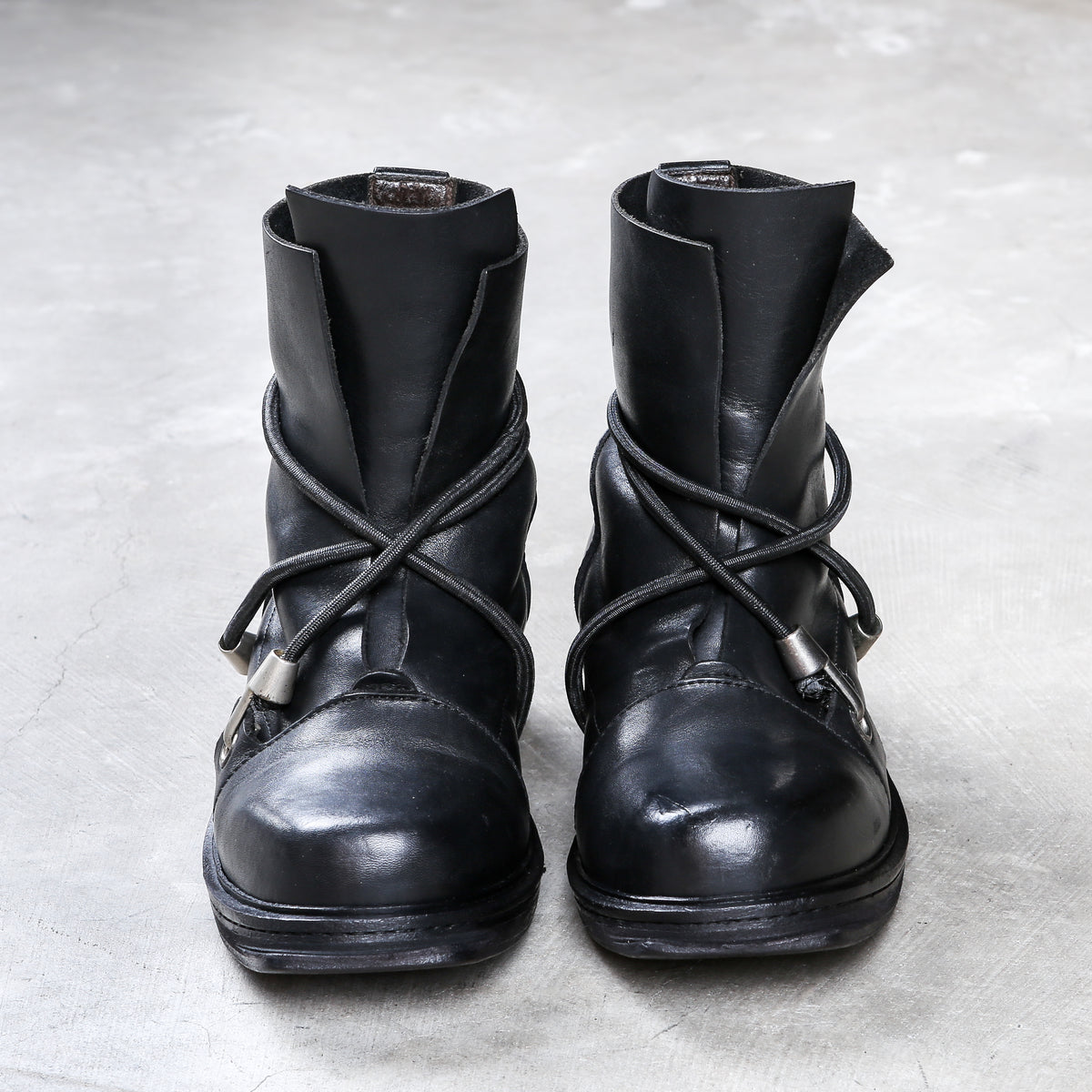 Dirk Bikkembergs Black Bungee Boots 1996 Steel Cut Heel Size 41.5 ...
