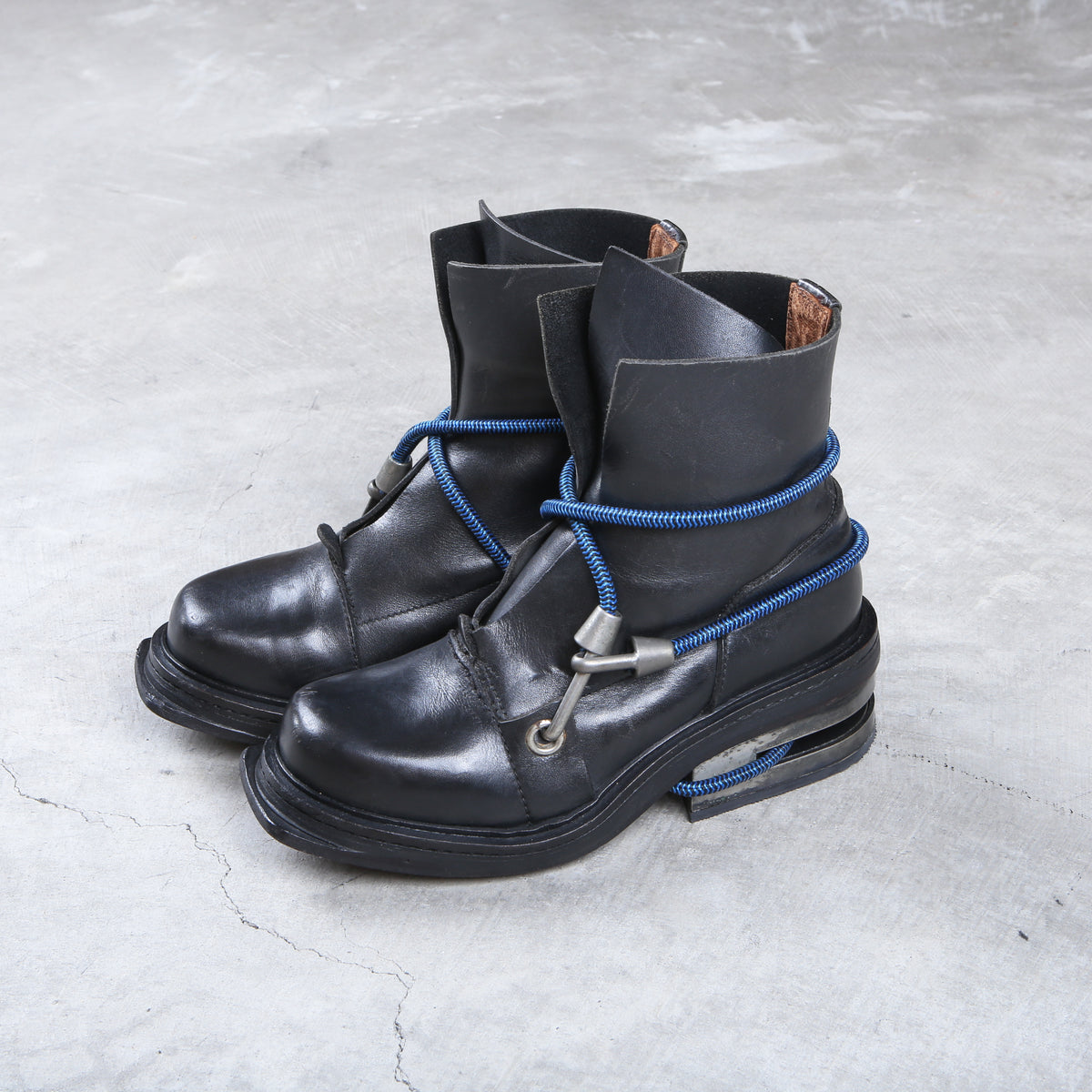 Dirk Bikkembergs Black Bungee Boots 1996 Steel Cut Size 37 – akaibu.co